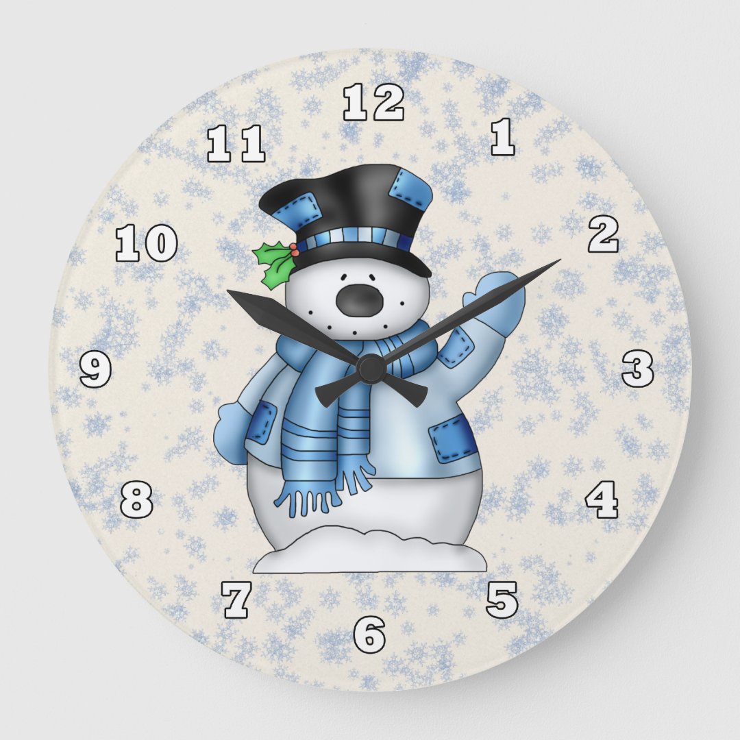 Christmas Snowman clock | Zazzle