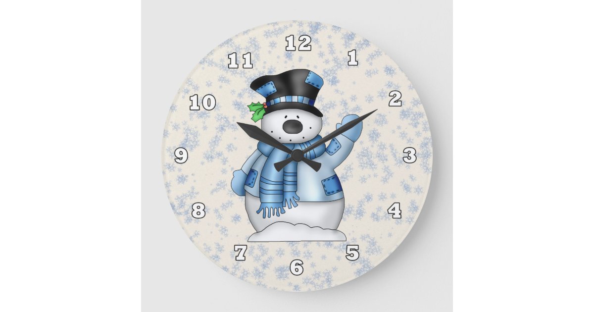 Christmas Snowman clock | Zazzle