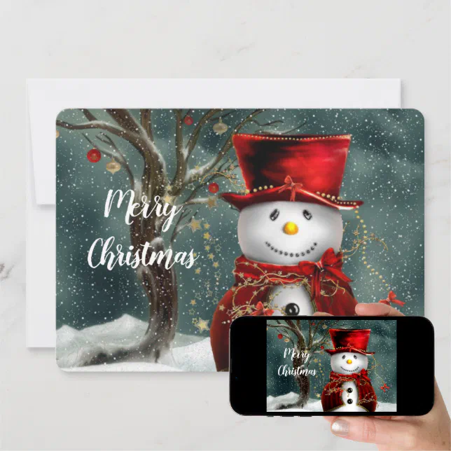 Christmas Snowman Holiday Card | Zazzle