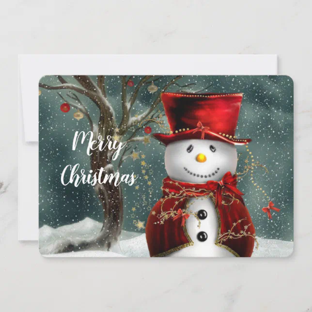 Christmas Snowman Holiday Card | Zazzle