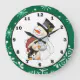 Christmas snowman Holiday cartoon clock | Zazzle