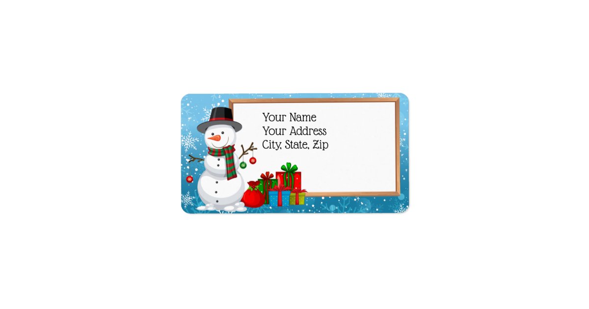 Christmas Snowman Label | Zazzle