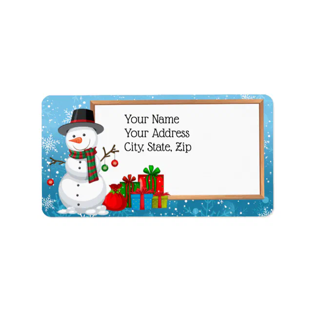 Christmas Snowman Label | Zazzle