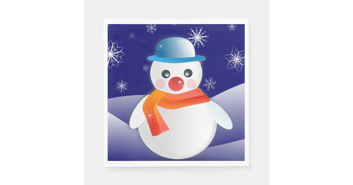 Christmas Snowman Napkins | Zazzle