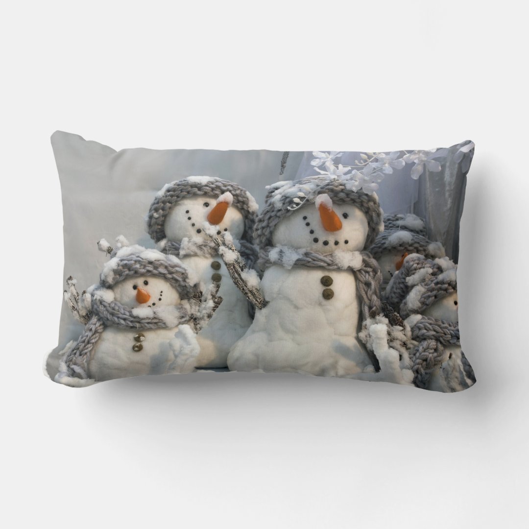 Christmas snowman pillow | Zazzle