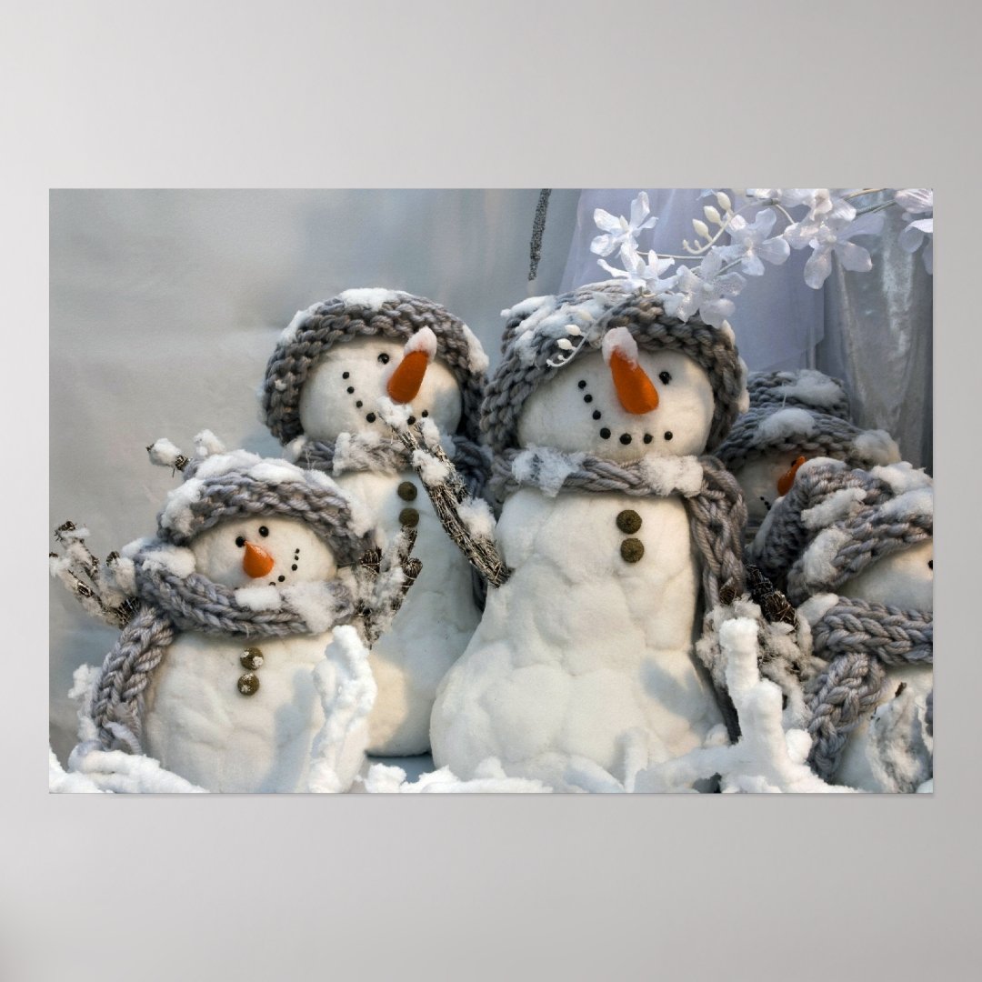 Christmas snowman poster | Zazzle