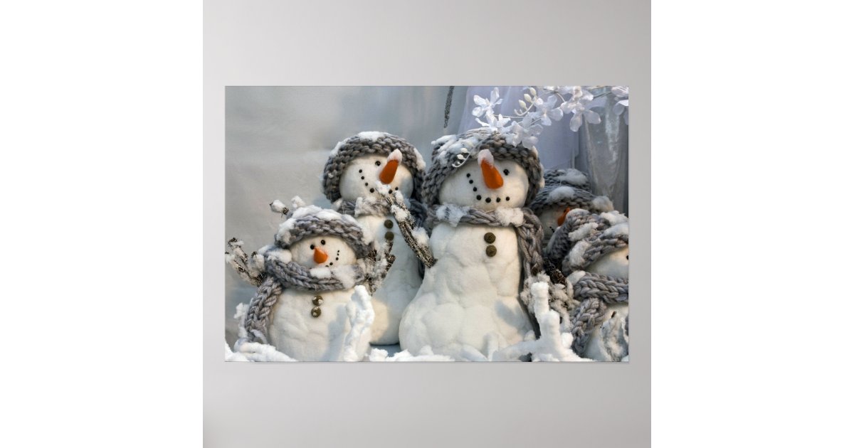 Christmas snowman poster | Zazzle