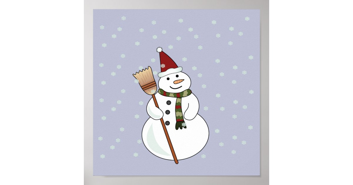Christmas Snowman Poster | Zazzle