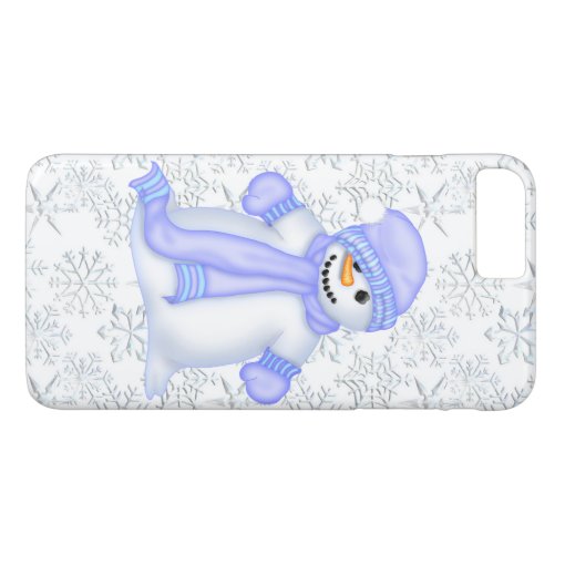 Christmas snowman snowflae iPhone 7 plus case | Zazzle