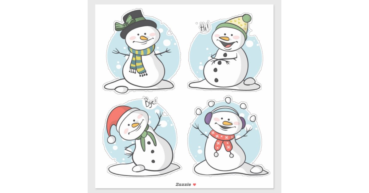 Christmas Snowman Sticker | Zazzle