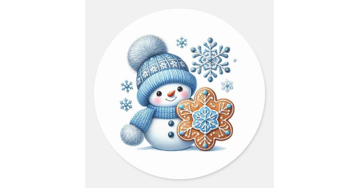 Christmas Snowman Stickers | Zazzle