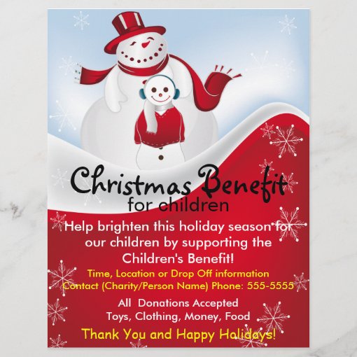 Christmas Snowmen Benefit for Children Flyer | Zazzle