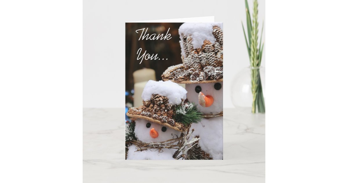 Christmas Snowmen Thank You Card | Zazzle