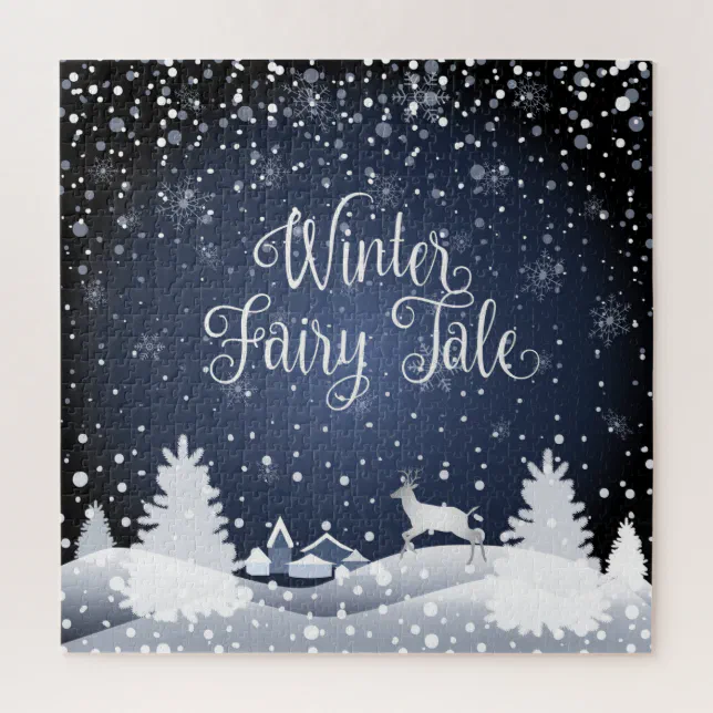 Christmas Snowy Fairy Tale Fantasy Forest Winter Jigsaw Puzzle | Zazzle