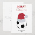 Christmas Soccer Ball Sports Football Custom Name Holiday Card | Zazzle