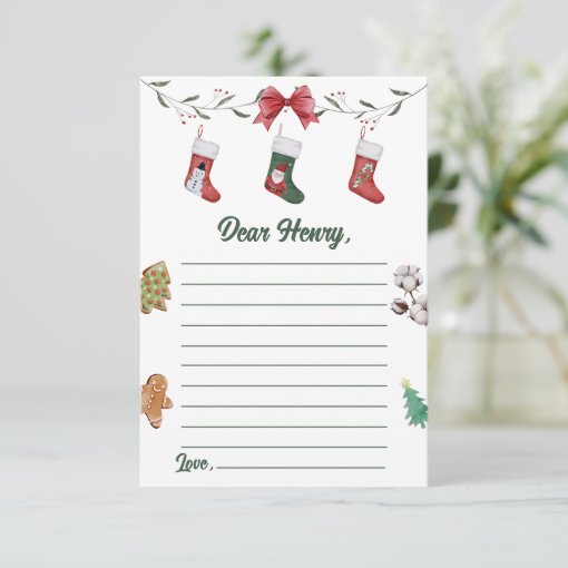 Christmas Sock Birthday Capsule Note Message Card | Zazzle