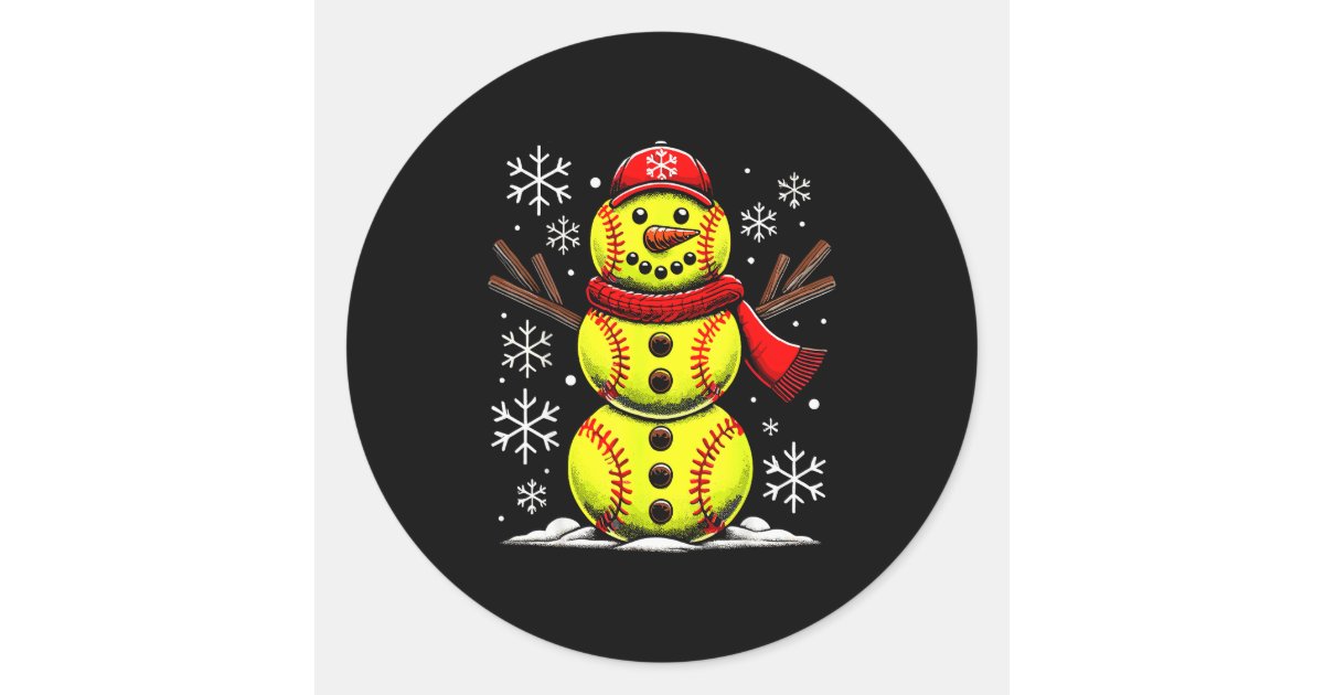 Christmas Softball Snowman Girls, Softball Christm Classic Round ...