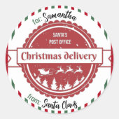 Christmas Special Delivery From Santa Classic Round Sticker | Zazzle