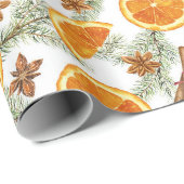 Christmas Spice and Citrus Orange Slices Wrapping Paper | Zazzle