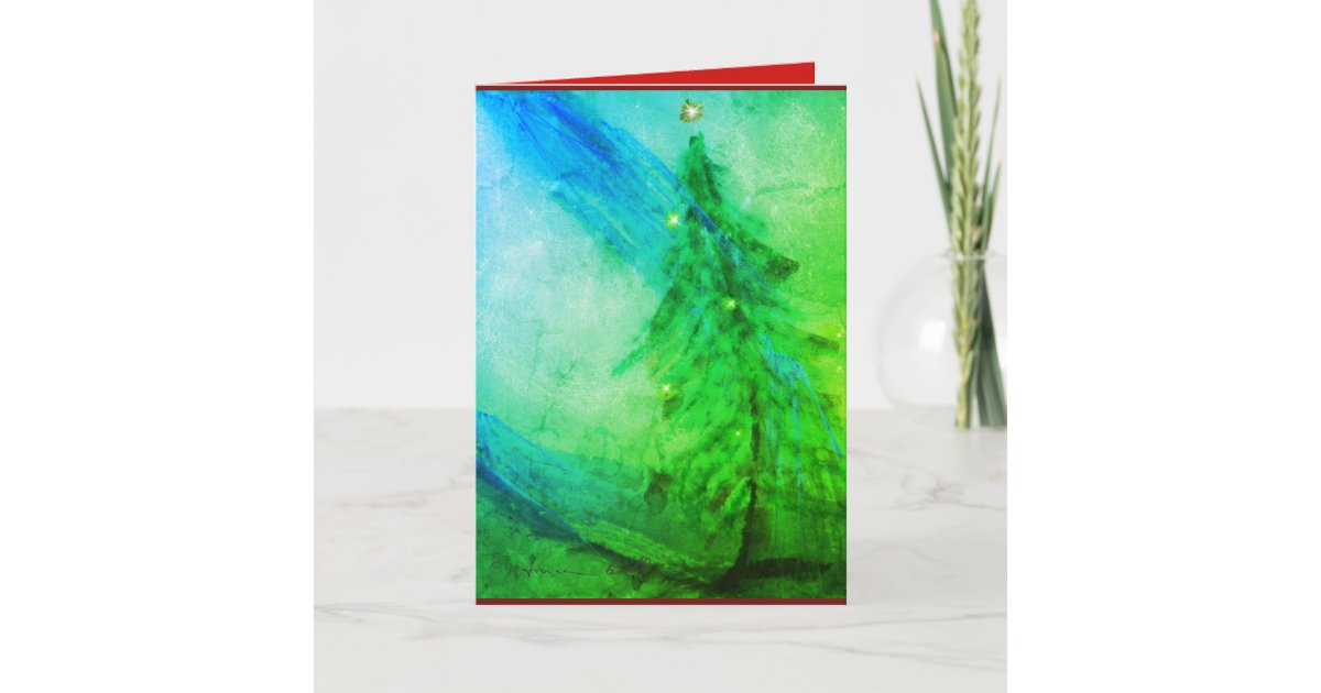Christmas Splendor Christmas tree greeting card | Zazzle