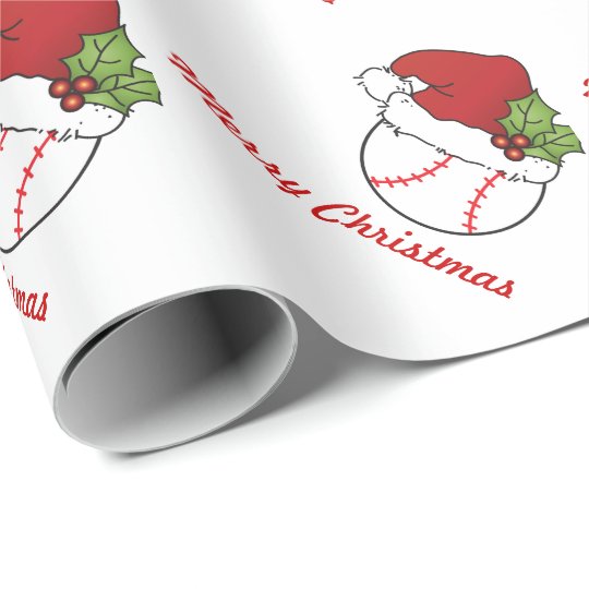 Christmas Sport Baseball Design Wrapping Paper | Zazzle.com
