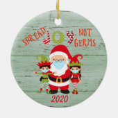 Christmas Spread Joy not Germs Elf Santa 2020 wood Ceramic Ornament ...