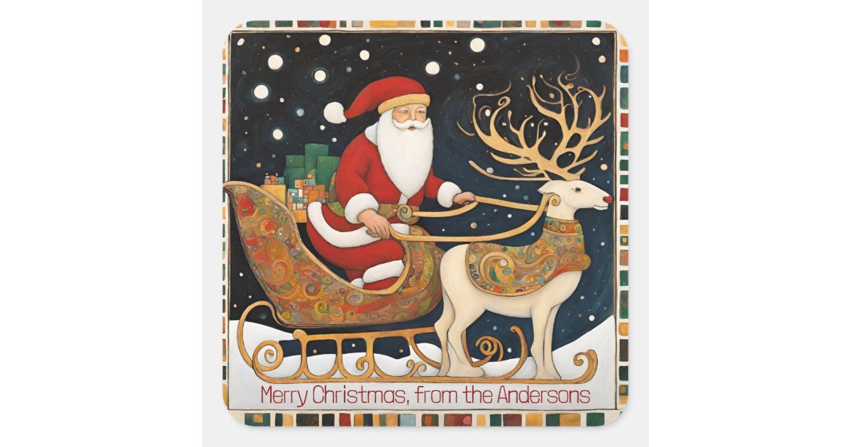 Christmas Square Sticker | Zazzle