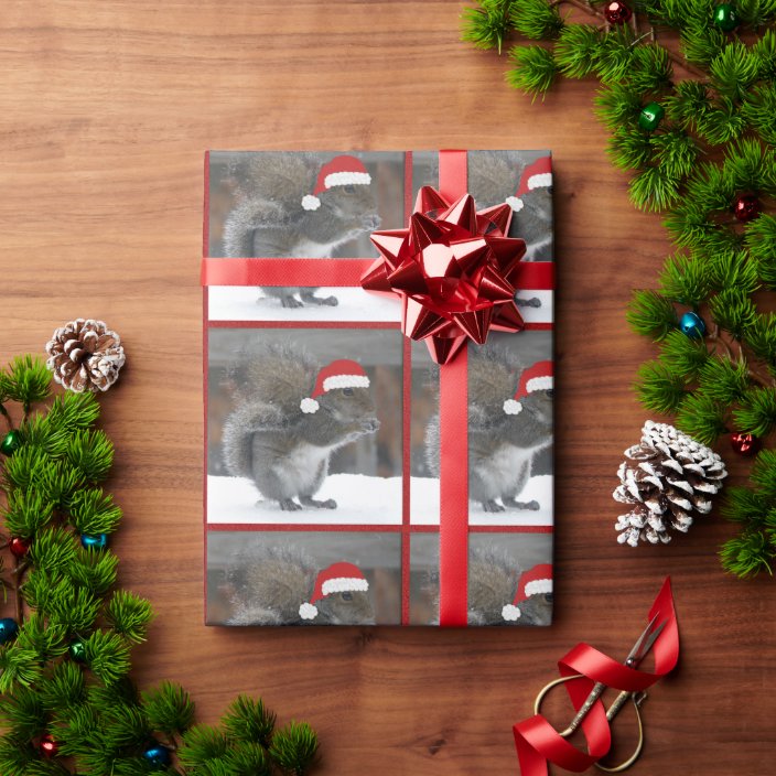 Christmas Squirrel Wrapping Paper | Zazzle.com