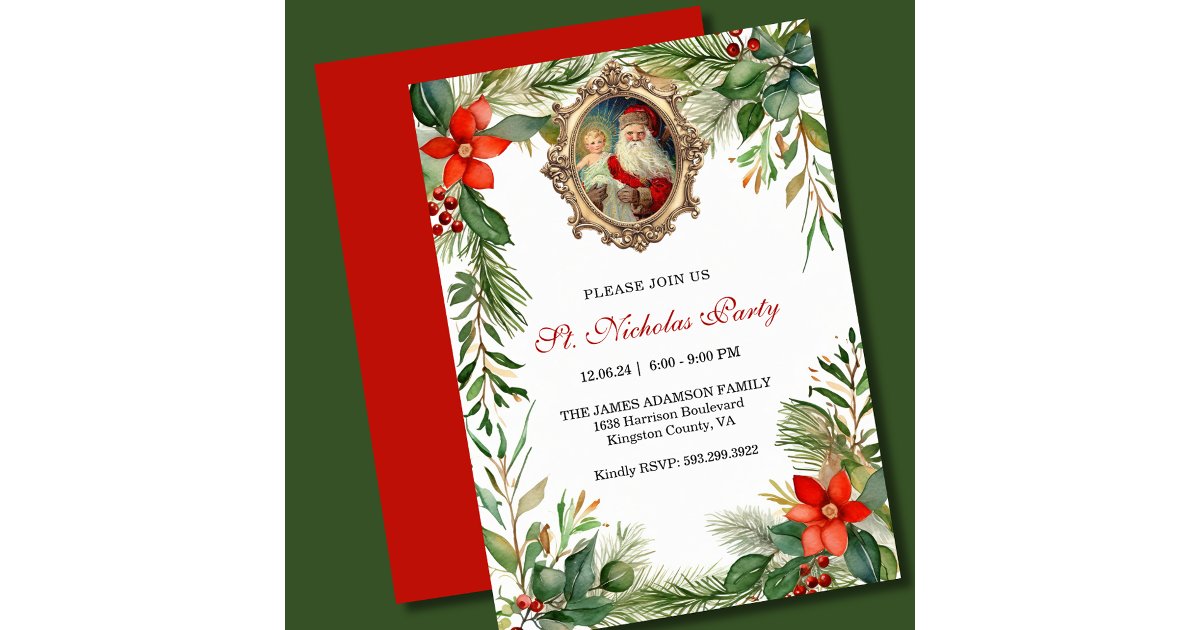 Christmas St. Nicholas Feast Day Party Invitation | Zazzle