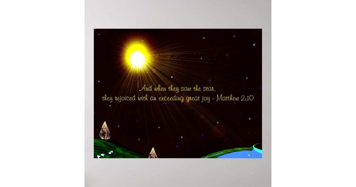 Christmas Star with Scripture Poster | Zazzle