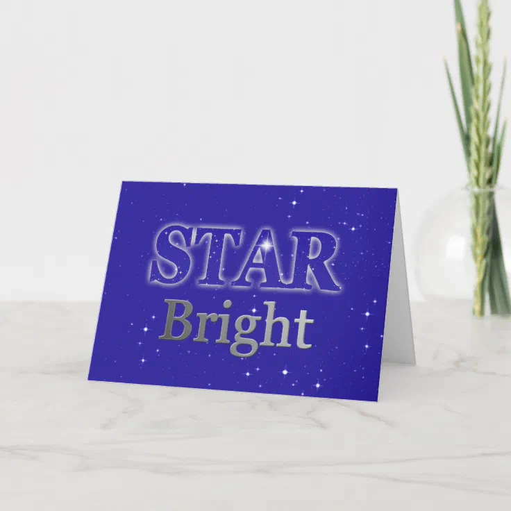 Christmas Star Word Art Blue and Silver Holiday Card | Zazzle