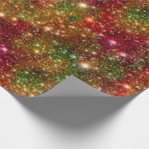Christmas Stars Galaxy Cosmic Outer Space Glitter Wrapping Paper | Zazzle