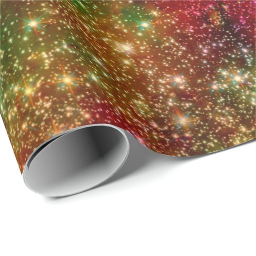 Christmas Stars Galaxy Cosmic Outer Space Glitter Wrapping Paper | Zazzle
