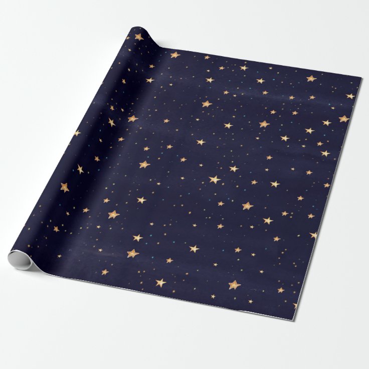 Christmas Stars Watercolor Holiday Wrapping Paper | Zazzle