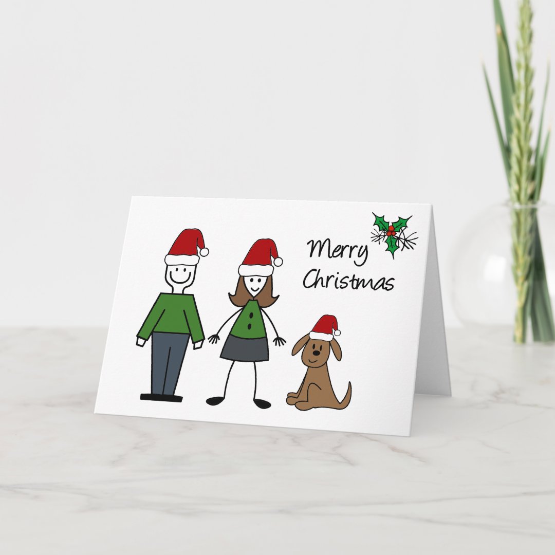 Christmas Stick Figures card | Zazzle