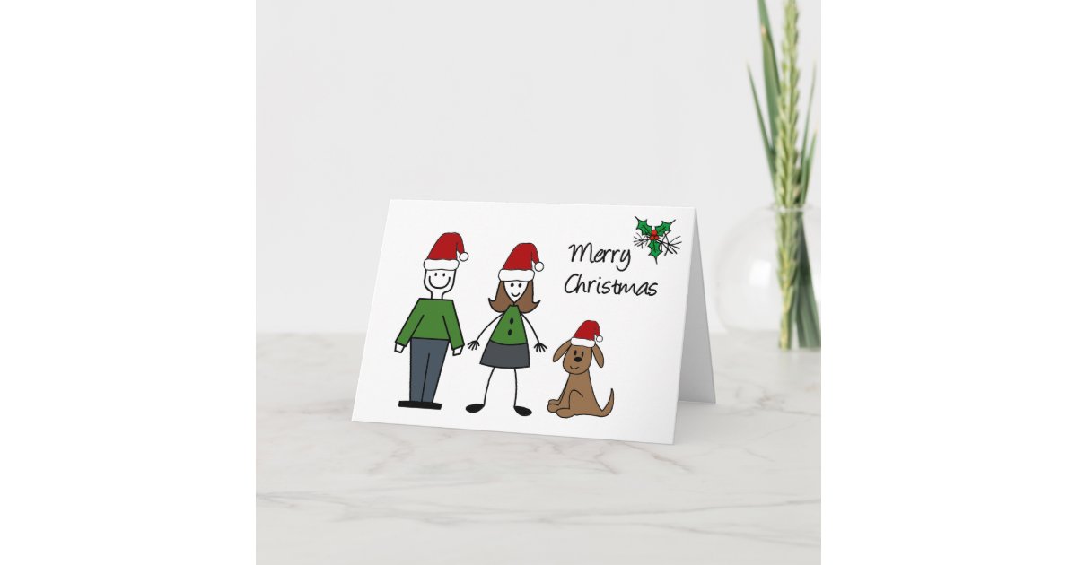 Christmas Stick Figures card | Zazzle