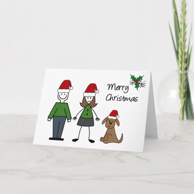 Christmas Stick Figures card | Zazzle