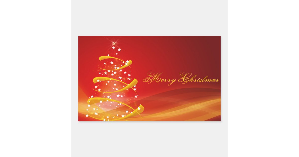Christmas Sticker/Christmas Tree Rectangular Sticker | Zazzle