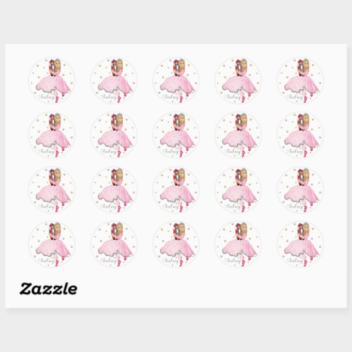 Christmas Stickers Nutcracker Ballet Personalize | Zazzle