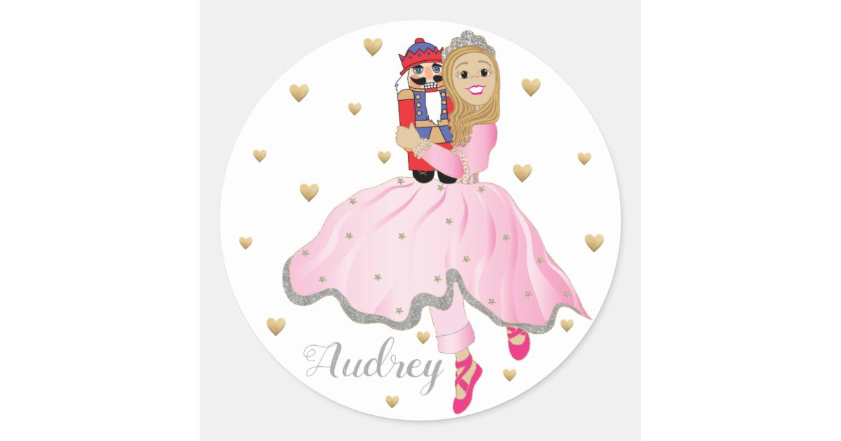 Christmas Stickers Nutcracker Ballet Personalize | Zazzle