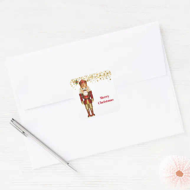 Christmas Stickers-Nutcracker Square Sticker | Zazzle
