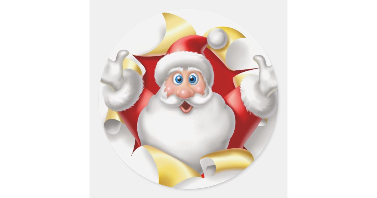 Christmas Stickers/Santa Classic Round Sticker | Zazzle