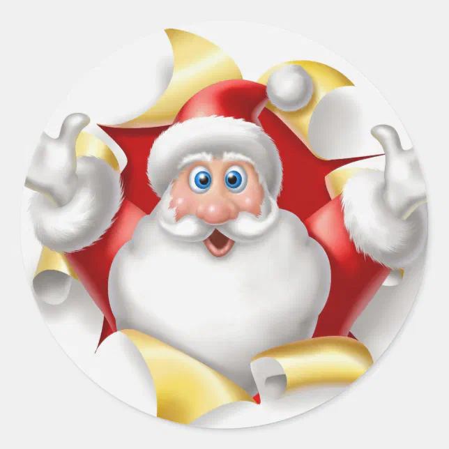 Christmas Stickers/Santa Classic Round Sticker | Zazzle