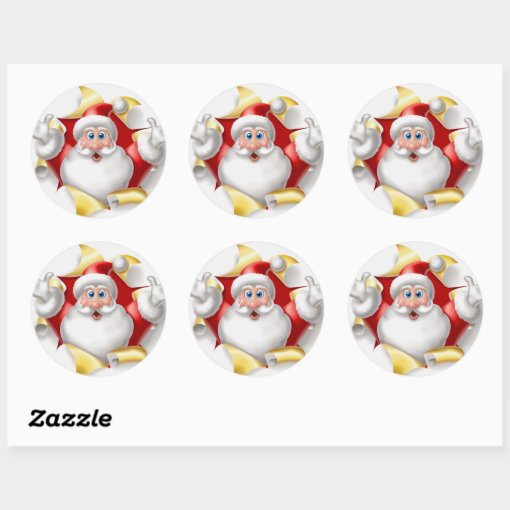 Christmas Stickers/Santa Classic Round Sticker | Zazzle