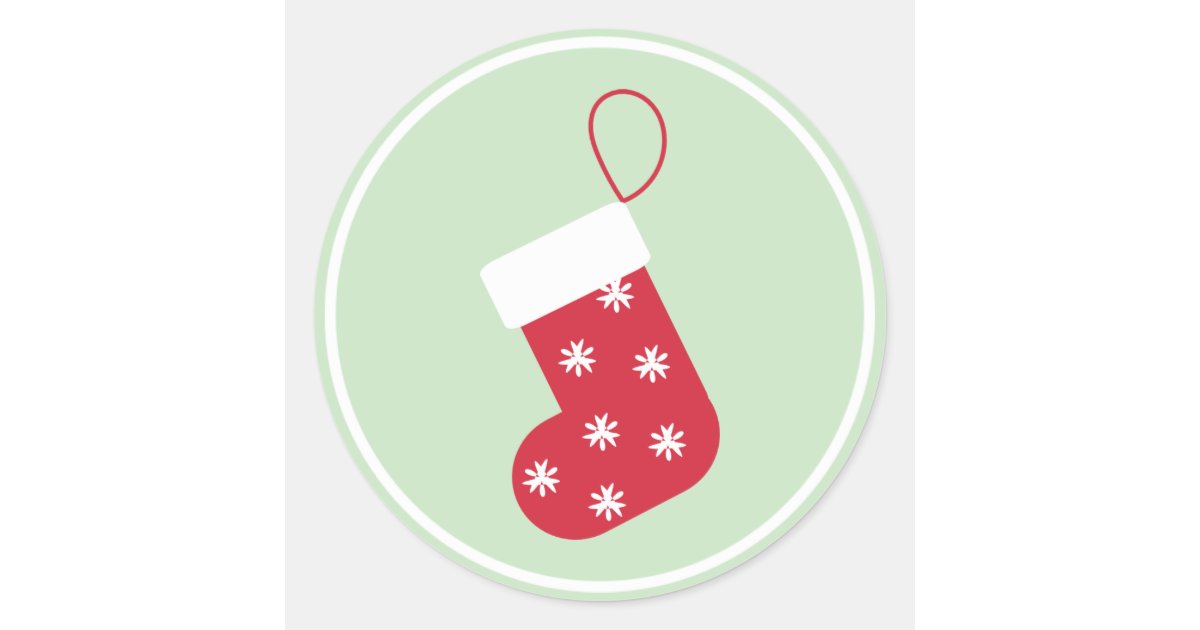 Christmas Stocking Classic Round Sticker | Zazzle