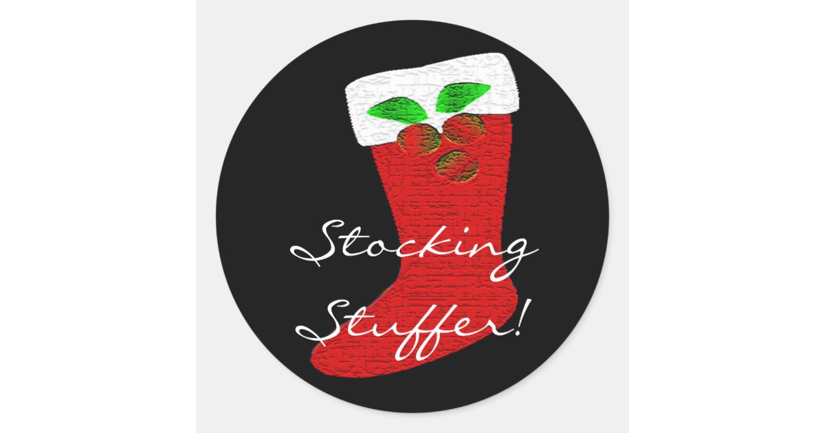 Christmas Stocking Customizable Classic Round Sticker | Zazzle