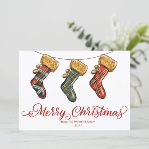 Christmas Stocking Holiday Greeting Card | Zazzle