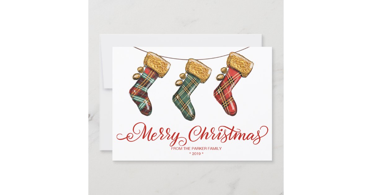 Christmas Stocking Holiday Greeting Card | Zazzle