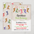 Christmas Stocking Sock Swap clothesline Exchange Invitation | Zazzle