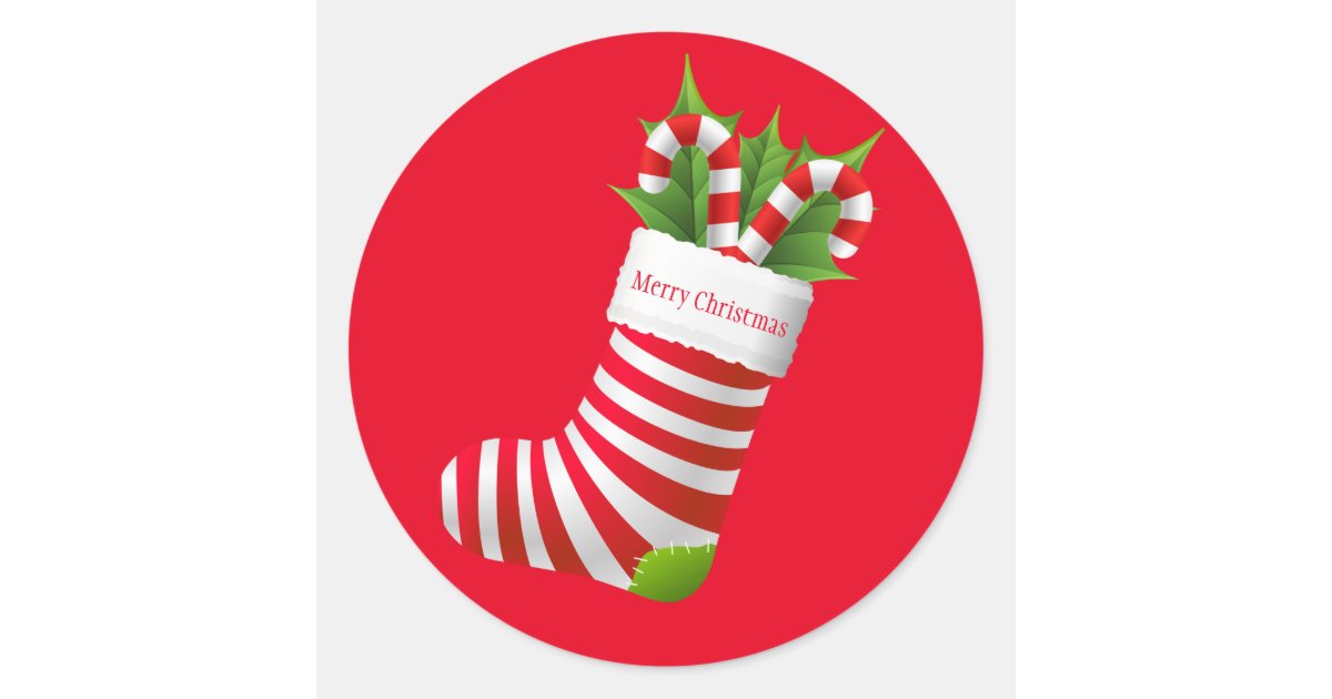 Christmas Stocking Stickers | Zazzle